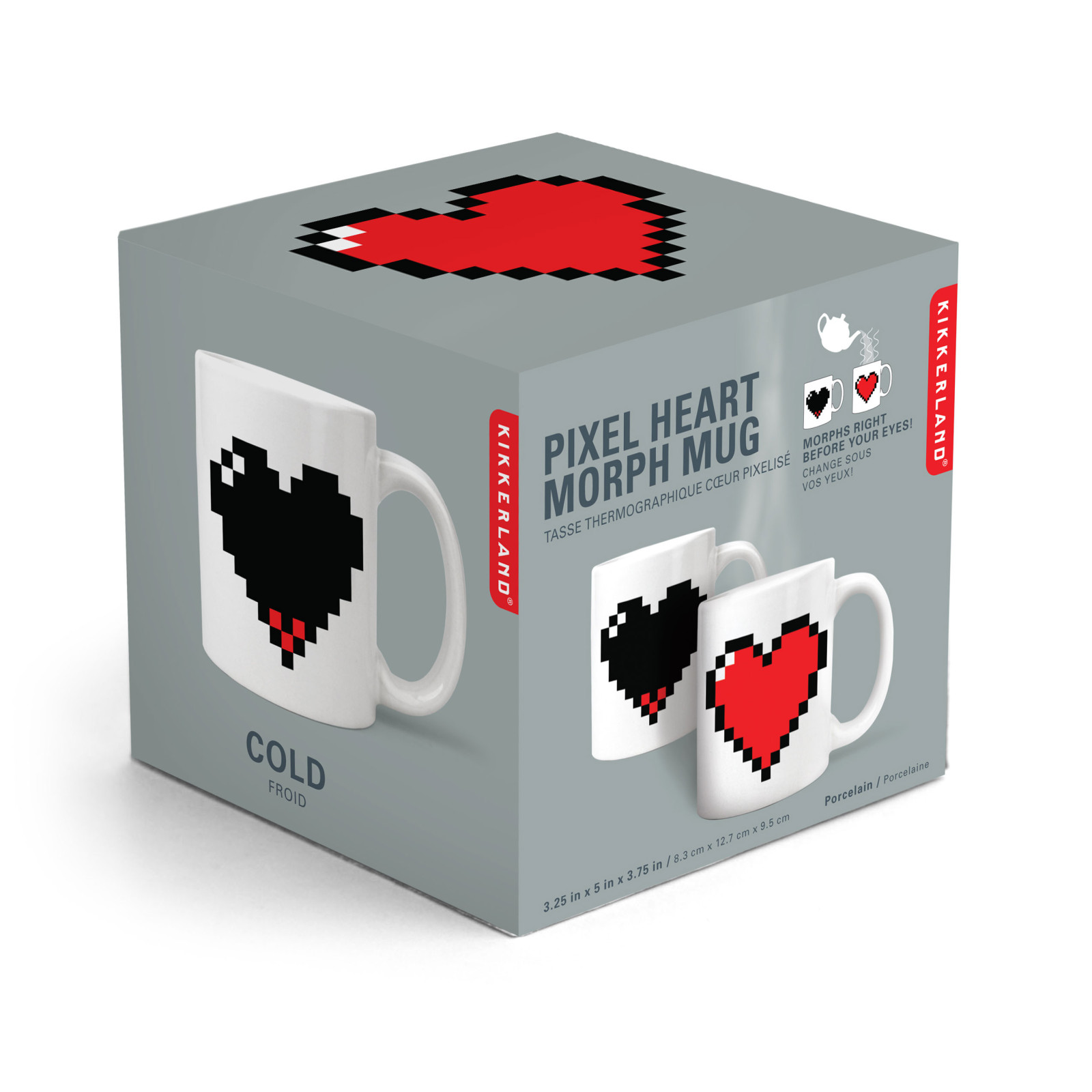 Tasse Herz - Morph Mug PIXEL HEART Wärmeeffekt Wechselmotiv