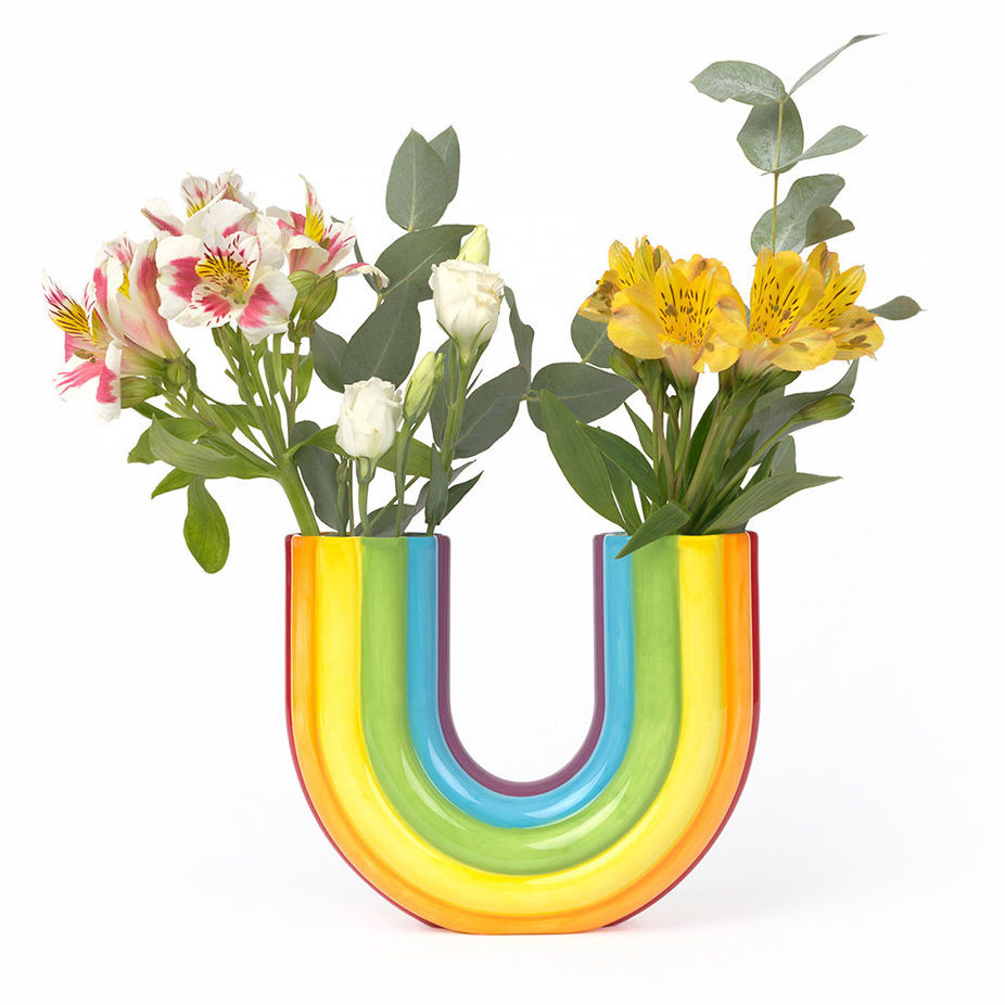 Vase Regenbogen - Keramik Blumenvase DOIY
